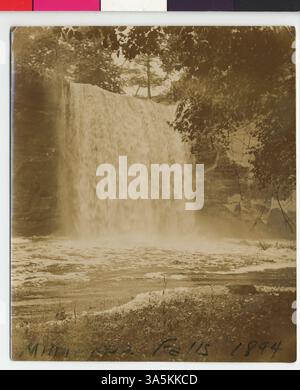 A photograph showcasing the Minneopa Falls in Minneopa State Park, near ...