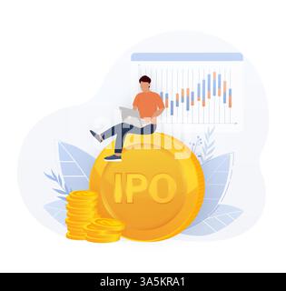 ipo initial public offering infographic isometric icon vector. ipo ...