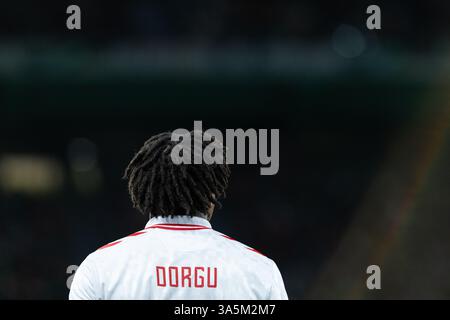Manchester United defender Patrick Dorgu (13) during the Manchester ...