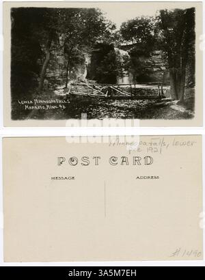 This image of Minneopa Falls shows the waterfall on the Minneopa River ...