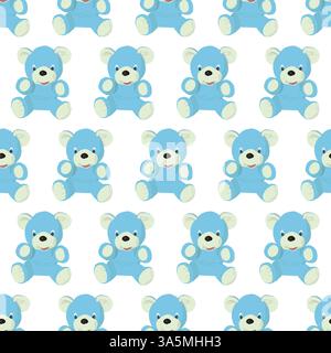 Teddy bear pattern seamless blue Stock Vector Image & Art - Alamy
