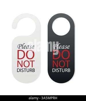 Do not disturb vector signs of hotel room door hanger tags, handle ...