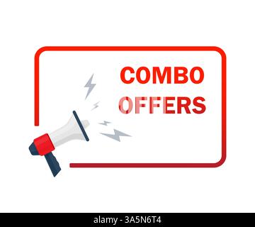 Combo offers banner design on white background. Vector stock ...