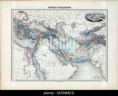 Historical map of the world empire of Alexander the Great Stock Photo ...