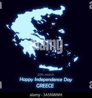 Greece National Day. March 25. Independence Day. Heart shape made out ...