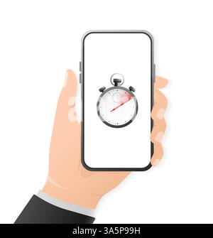 Smartphone work hour icon flat vector. Flexible time. Office balance ...