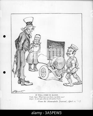 A political cartoon depicting the Monroe Doctrine and Kaiser Wilhelm ...