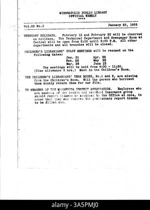 The 1935 Minneapolis Public Library bulletin contains weekly updates ...