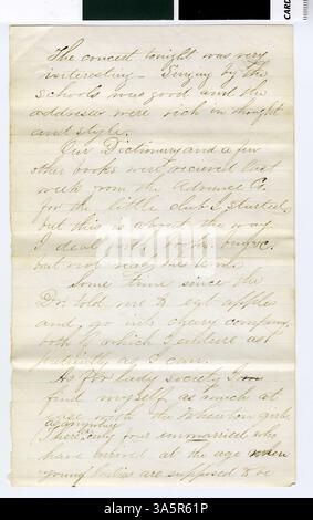 A December 1867 letter from Professor Horace Goodhue to his fiancée in ...