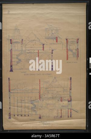 A detailed plan and section drawing of the vestibule of the Senate ...
