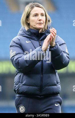 Manchester, England, March 23rd 2025 Lucy Bronze (22 Chelsea) and Mia ...