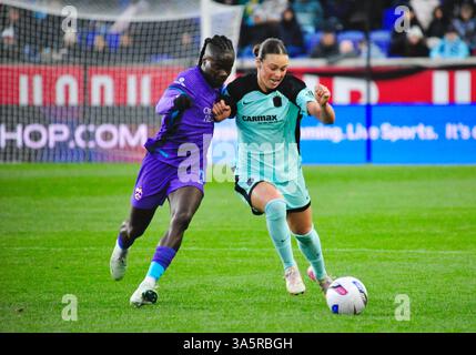 Orlando Pride forward Prisca Chilufya (9) follows a play during an NWSL ...