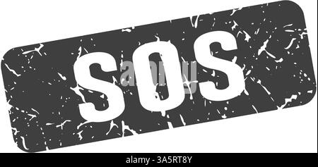 sos stamp. sos rectangular sign isolated on transparent background ...