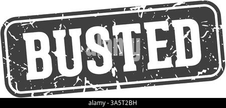 busted stamp. busted rectangular sign isolated on transparent ...