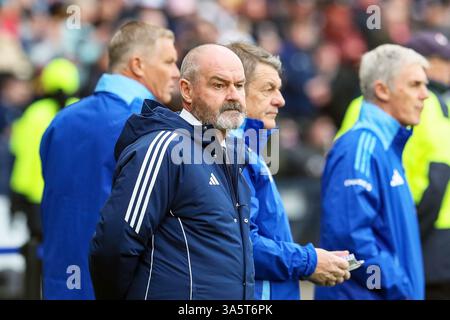 Scotland manager Steve Clarke with coach Steven Naismith during the ...
