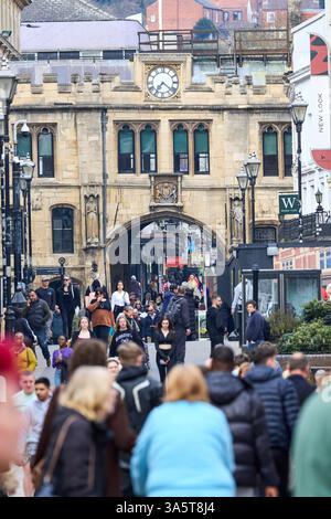 A lively scene on Lincoln High Street in England, featuring the ...