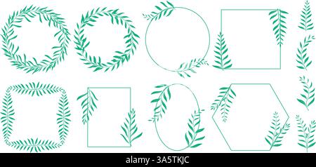 Green leaf, petal shape, greenery foliage symbol seamless repeatable ...