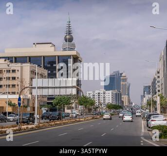 The panorama of Al-Olaya business district in Riyadh with Al Faisaliah ...