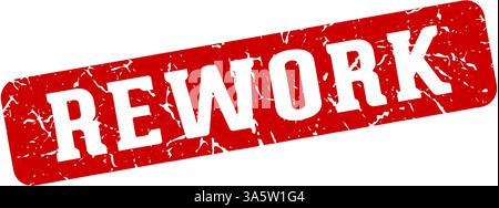 rework stamp. rework rectangular sign isolated on transparent ...