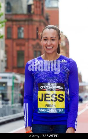 Jessica Ennis-Hill arrives on the track for the Great City Games ...