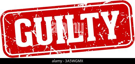 guilty stamp. guilty rectangular sign isolated on transparent ...