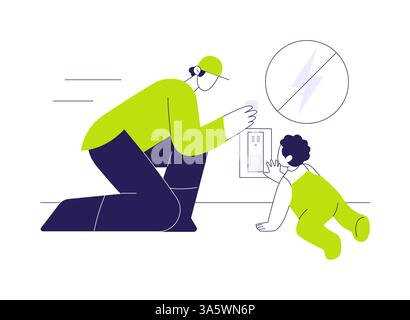 Cover electrical outlets abstract concept vector illustration Stock ...