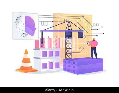 AI-Enhanced Structural Integrity abstract concept vector illustration ...