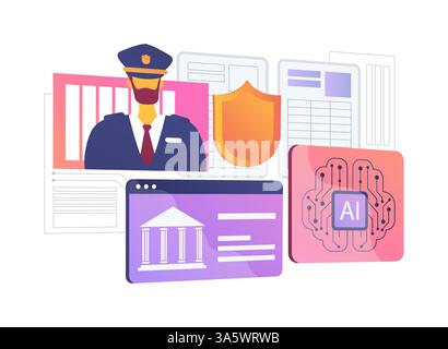AI-Backed Public Safety abstract concept vector illustration Stock ...