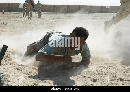 Jun 05, 2004; Camp India, Iraq; An Iraqi Civil Defense Corps soldier ...