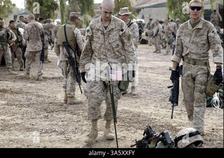 Nov 07, 2004; Camp Baharia, Iraq; A U.S. Marine with Company I, 3rd ...