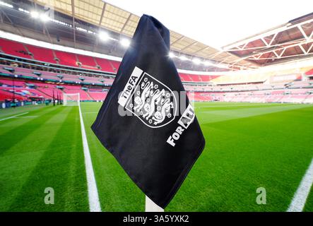 General View Corner flag inside the Stadium during the Manchester City ...