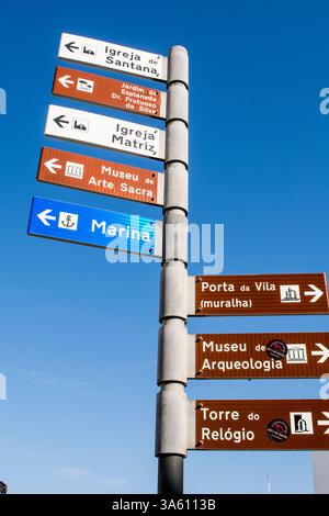 Signpost at the ocean. Algarve beach, Portugal Stock Photo - Alamy
