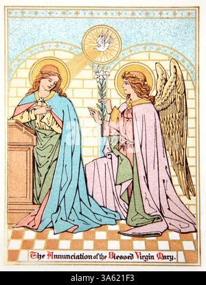 Illustration of The Annunciation of the Blessed Virgin Mary from the ...