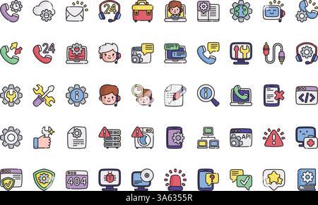 Tech support icons High-Quality Vector Icons Collection with Editable ...