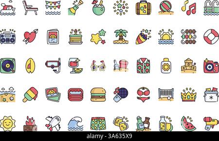 Summer party icons High-Quality Vector Icons Collection with Editable ...