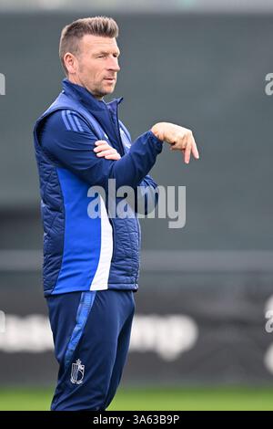 Head Coach David Penneman of Belgium pictured during a friendly soccer ...