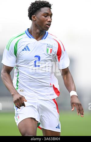Tubize, Belgium. 24th Mar, 2025. Alessandro Crimaldi (7) of Italy ...