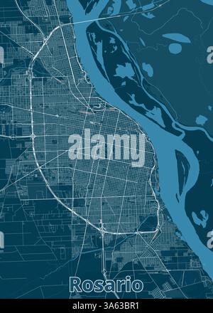 Rosario map, Rosario, city in Argentina. Municipal administrative area ...