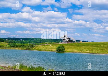 Monument of Russian fairytale three-headed dragon Zmey Gorynych Stock ...