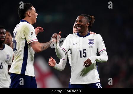 England's Morgan Rogers, right, celebrates after scoring his side's ...