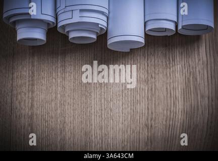 Pile of construction drawings building and architecture concept Stock ...