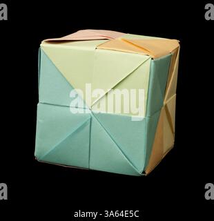Paper made multi colored patterned cubes folded origami style Stock ...