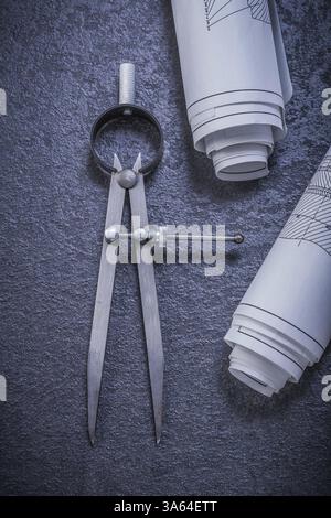 Construction plans divider on black background copyspace maintenance ...