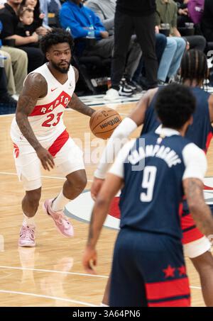 Toronto Raptors' Jamal Shead in action during an NBA basketball game ...