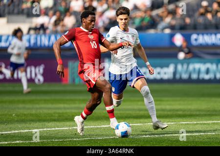 United States midfielder Max Arfsten (18), bottom center, and Guatemala ...