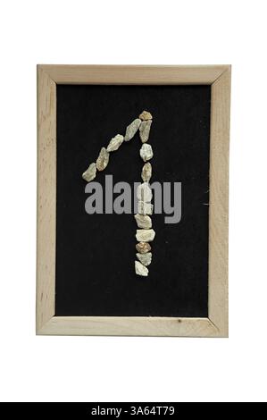 Number 3 on white background. Dark oak 3D rendered number with brown ...