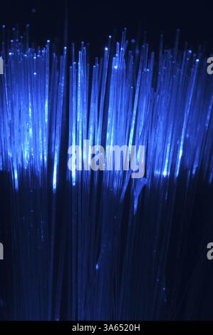 Blue colors optical fibers Stock Photo - Alamy