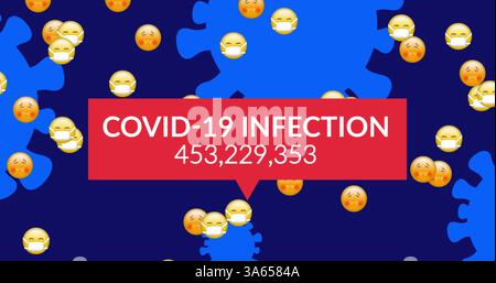Image of cells with speech bubble showing covid 19 infection cases and ...