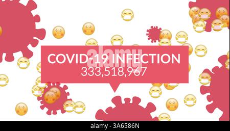 Image of cells with speech bubble showing covid 19 infection cases and ...