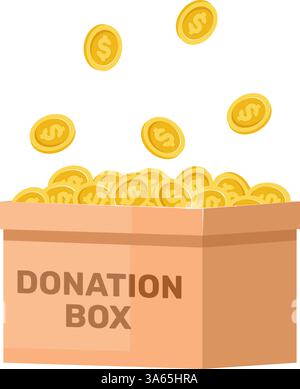 Donate money with box Stock Vector Image & Art - Alamy